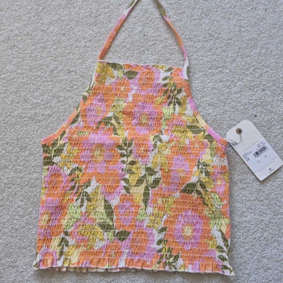 Billabong | Tops | Nwt Billabong Pink And Orange Floral Crop Top | Poshmark